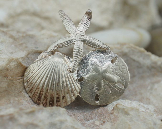 Sterling Silver 925 Vintage Art Deco Ocean Starfish Shell Pendant ...