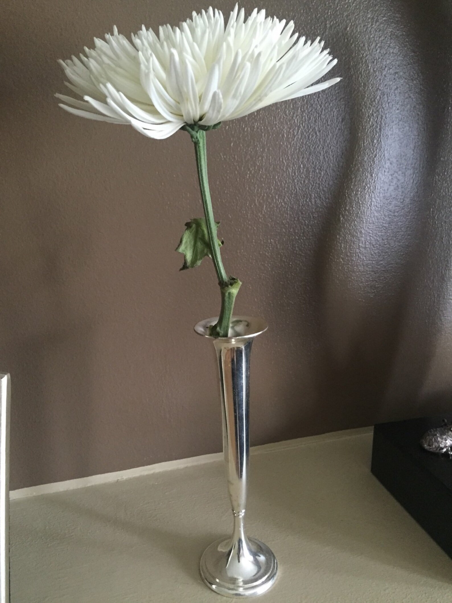 Vase Silver Footed Thin Vintage Vase Art Decor Home Tall Collectable - Etsy