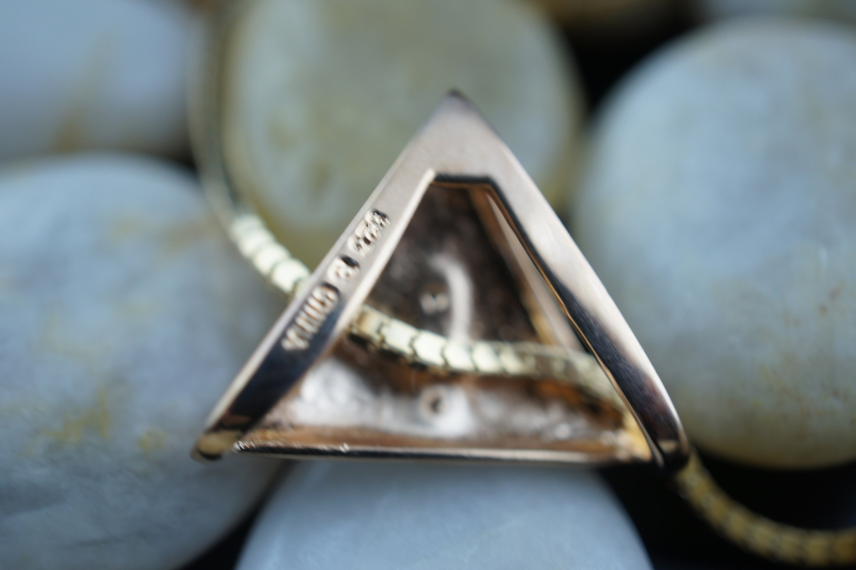 Sterling 925 Lirm Necklace Chain Pendant Triangle Vintage Art | Etsy