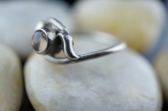 Vintage Art Deco 925 Sterling Silver Ring With Brown Stone | Etsy