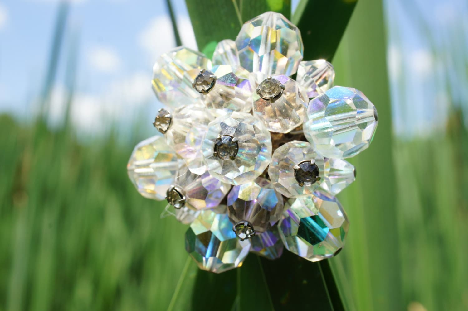 Elegant Art Aurora Borealis Crystal Jewellery Flower Clear | Etsy