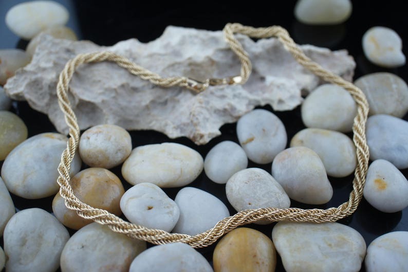 SOLID GOLD 14k EG Peru 14K Gold Italian Rope Design Chain | Etsy