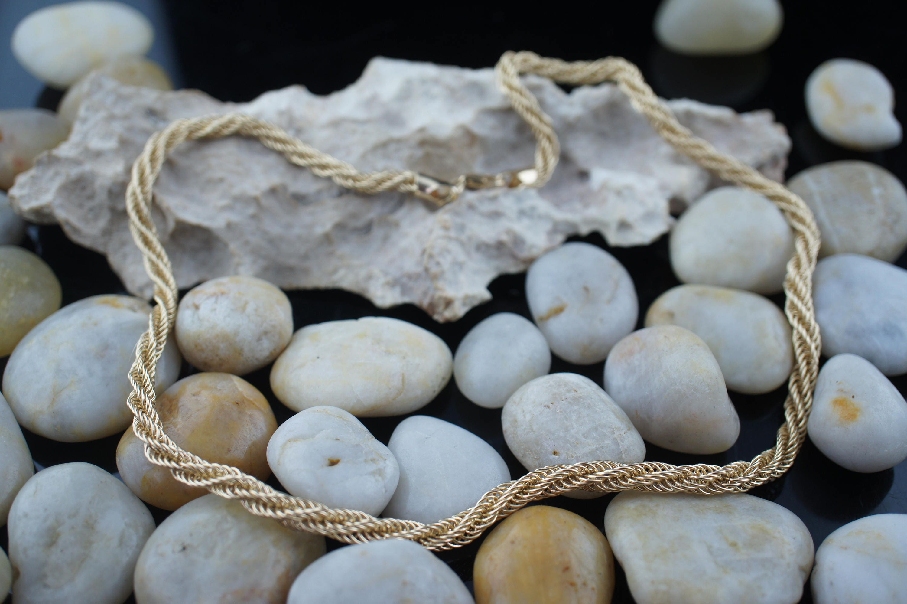 SOLID GOLD 14k EG Peru 14K Gold Italian Rope Design Chain - Etsy