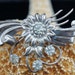 Harry Iskin Elegant Art Jewelart Sterling Silver 925 Flower Zircon ...