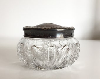 Glass powder jar | Etsy