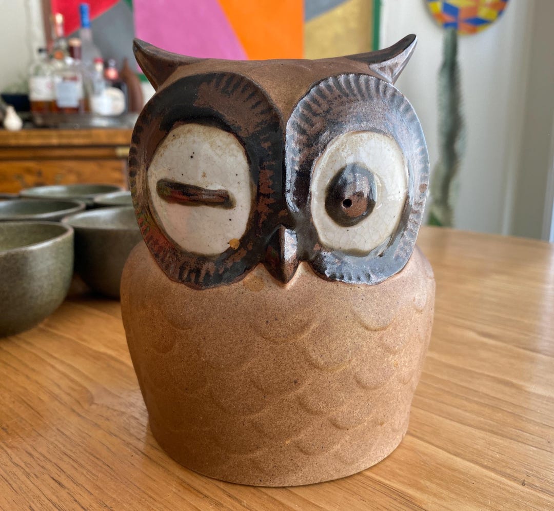 Ceramic Owl Coin Bank / Kids Bedroom Decor / Teach Kids to Save Money ...