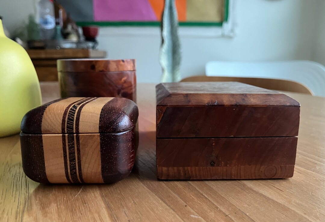 3 Small Wooden Decorative Box Collection - Etsy