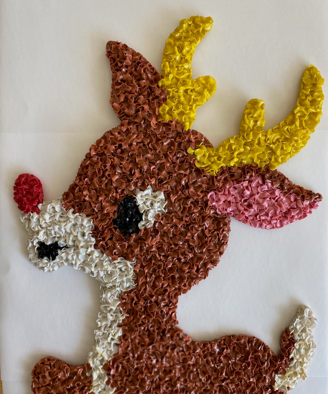 1970's Rudolph the Red Nosed Reindeer Christmas Decor Melted Plastic 20 ...