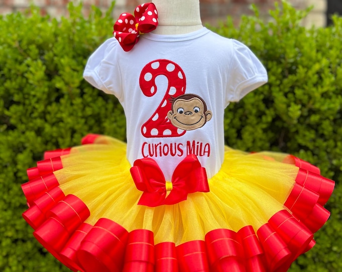 Curious George Birthday Outfit; Curious George Tutu Set; Curious George ...