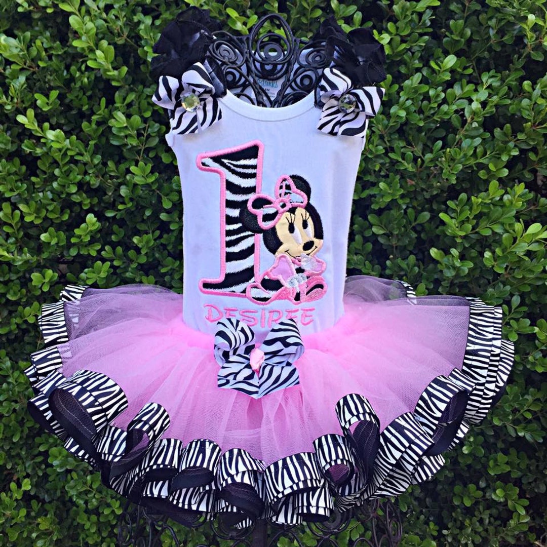 Zebra Minnie Tutu Set 3 Piece - Etsy