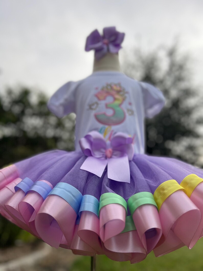 Personalized Princess Tutu Set: Embroidered Birthday Outfit, Rainbow ...