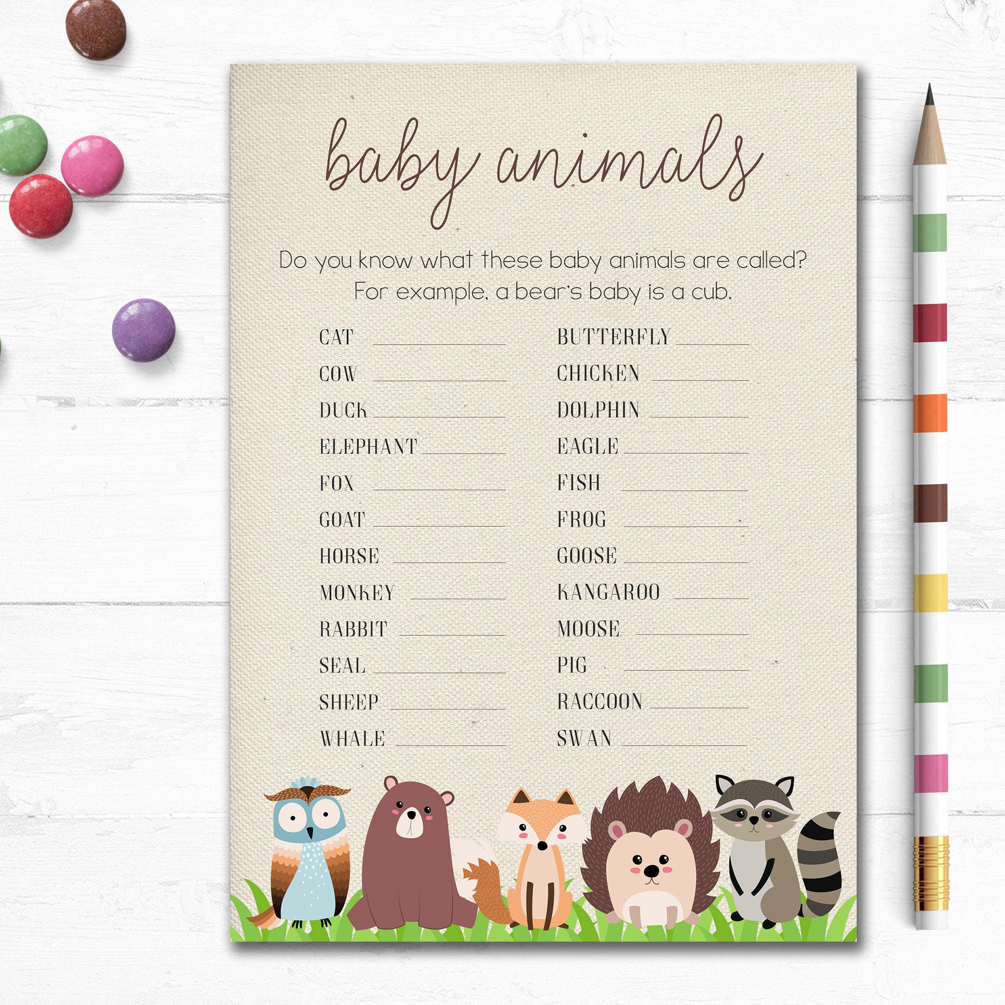 37 Baby Shower Game Baby Animal Names Pics Temal