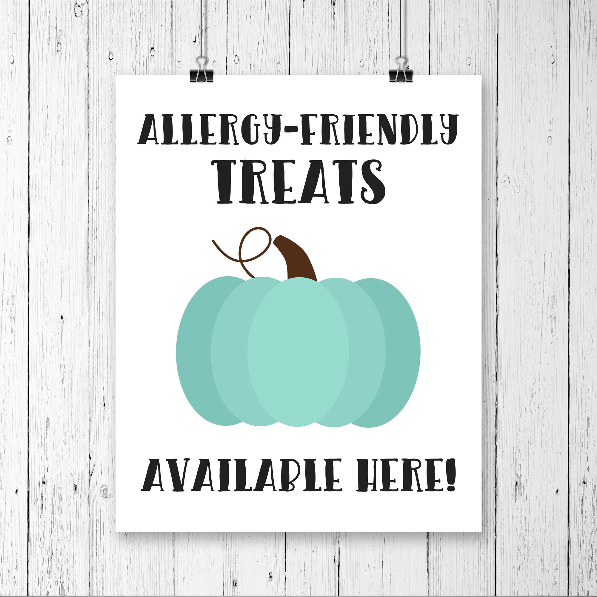Printable Teal Pumpkin Sign Teal Pumpkin Project Allergy | Etsy