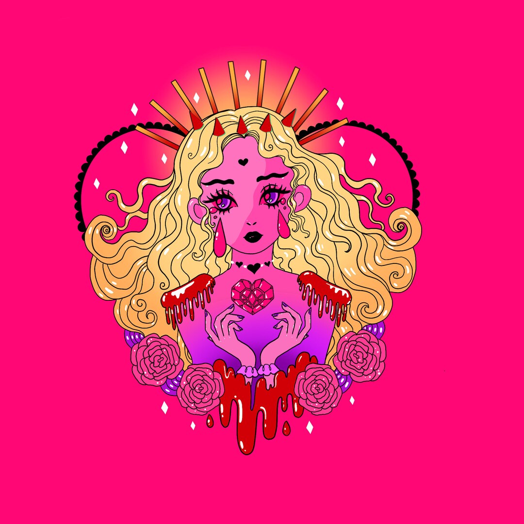 PINK SAINT | Magical Gothic Kawaii Princess Art Print - Etsy