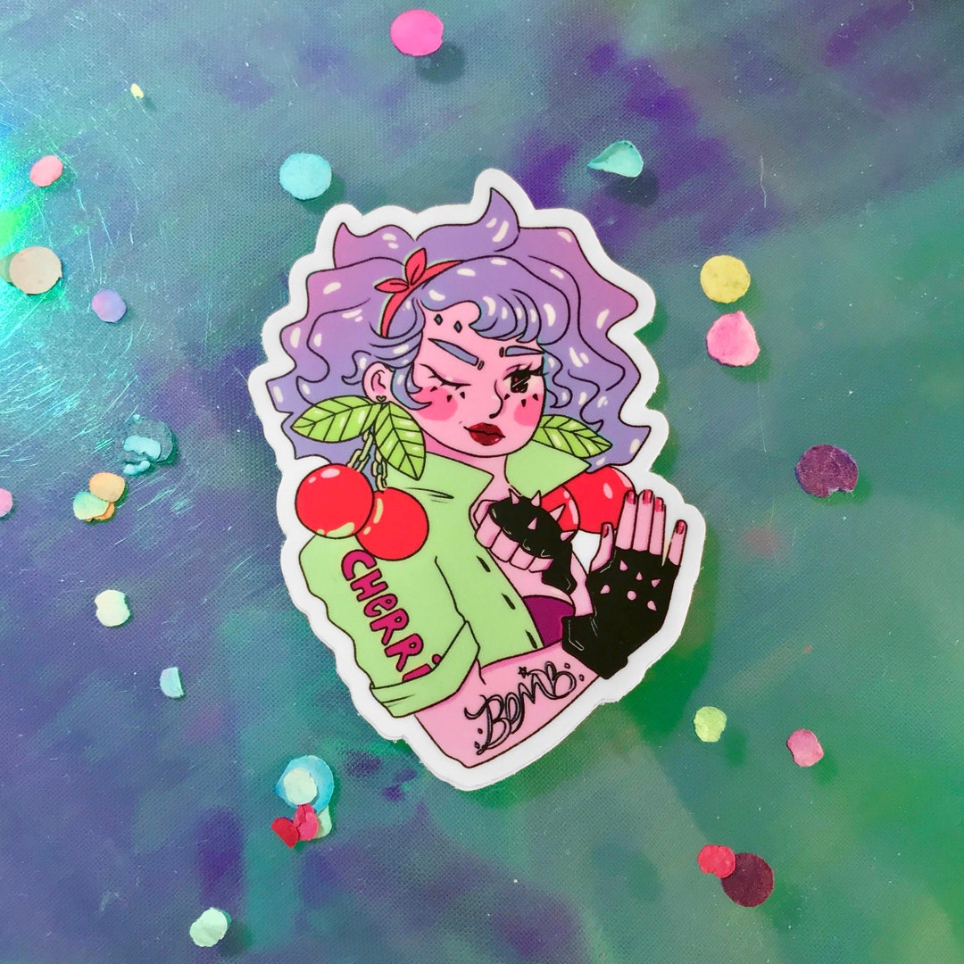 Cherri Bomb Cute Retro Vintage Waterproof Vinyl Sticker - Etsy