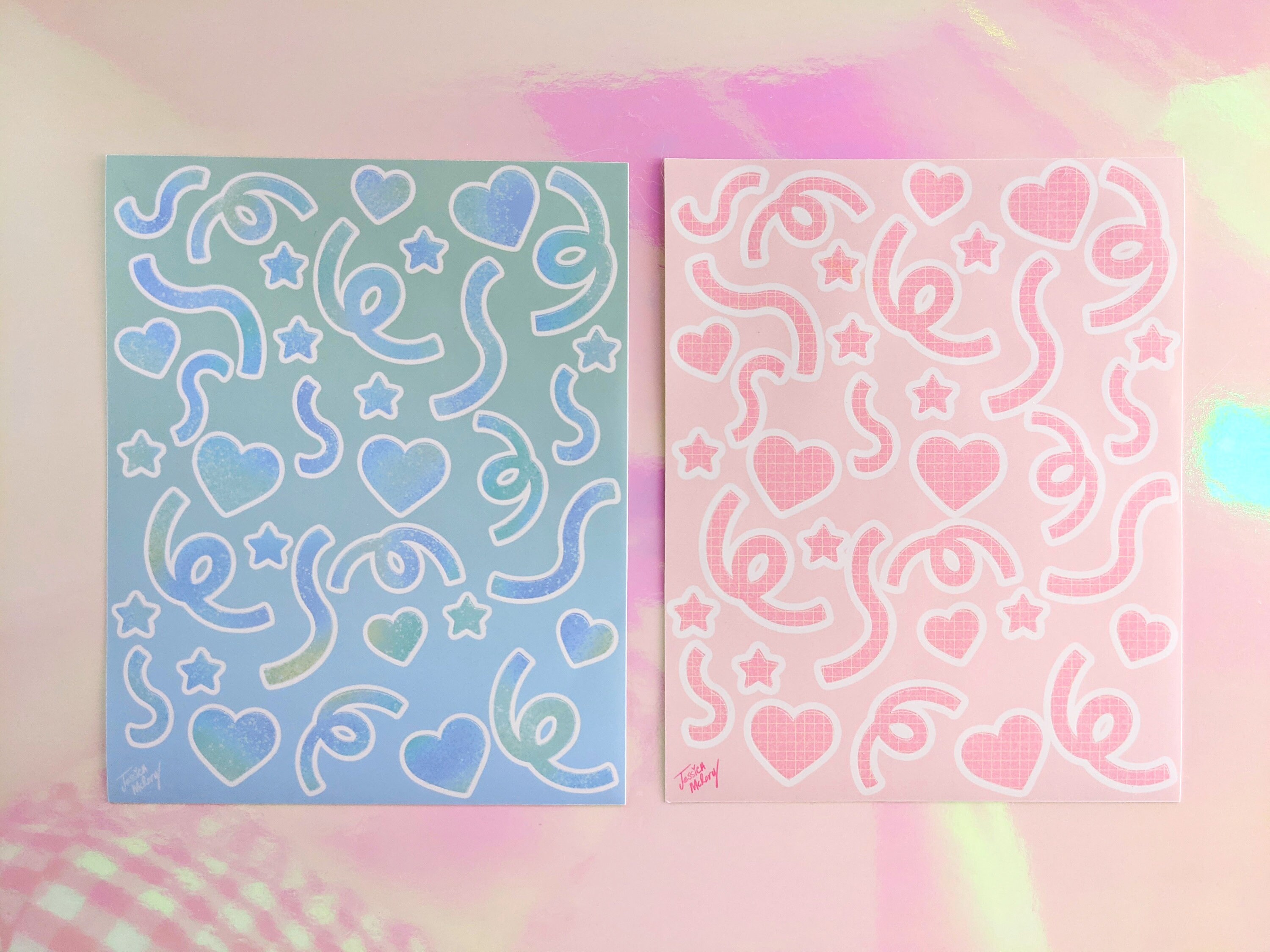 Confetti Magic Ribbon Pastel Sticker Sheet Cute Pastel | Etsy