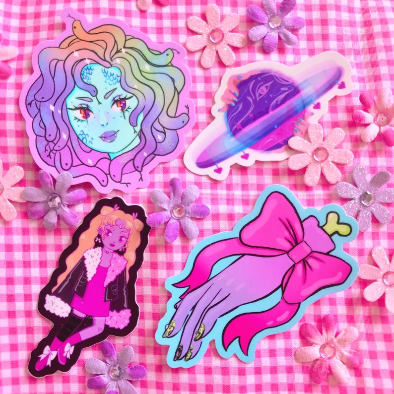 Medusa Cute Colorful Pastel Waterproof Vinyl Sticker - Etsy