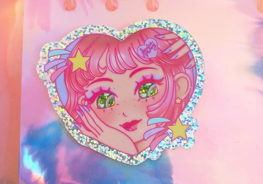Pink Dreams JM Aesthetic Shooting Star Holographic Sticker | Kawaii ...