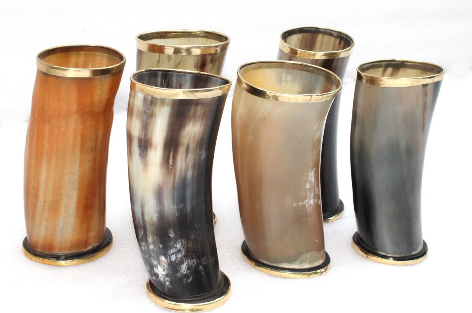 Set of 10 Viking drinking horn mugs cups for beer wine mead | Etsy