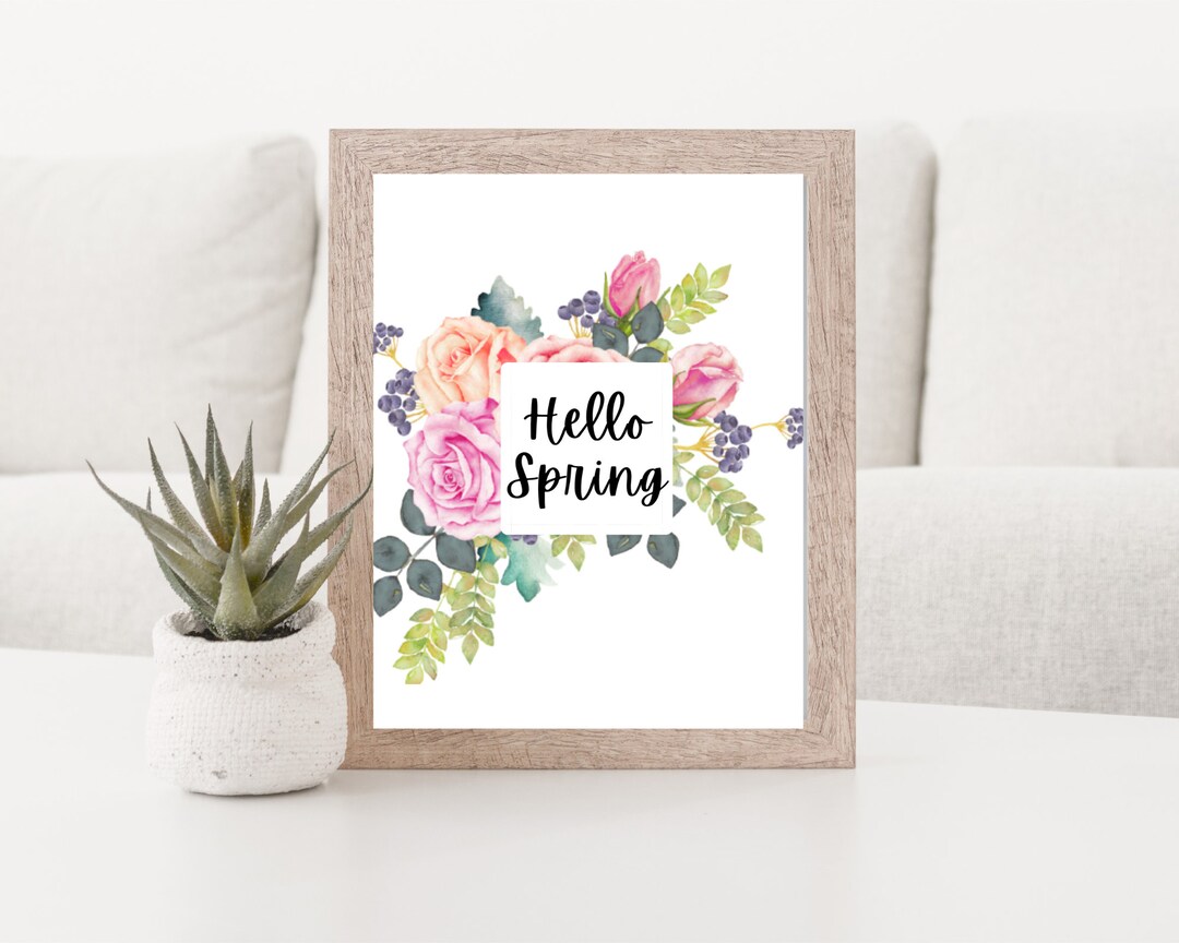 Hello Spring Printable Wall Art - Etsy