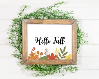 Hello Fall Truck Digital Printable Art Print, Autumn Farmhouse Art ...