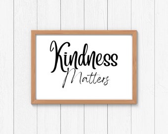 Kindness Wall Art, Inspirational Quote Print, Positive Home Decor ...