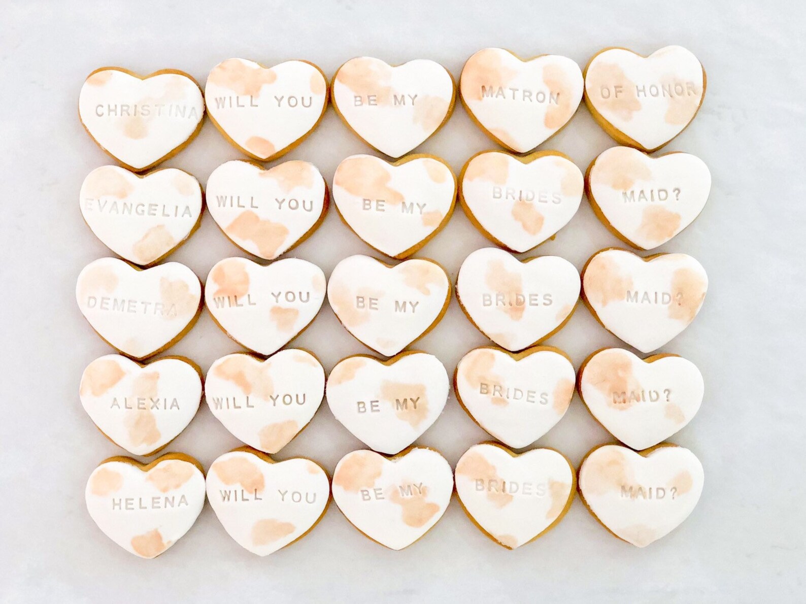 Bridesmaid Proposal Mini Heart Cookies Set of 5 Cookies With - Etsy
