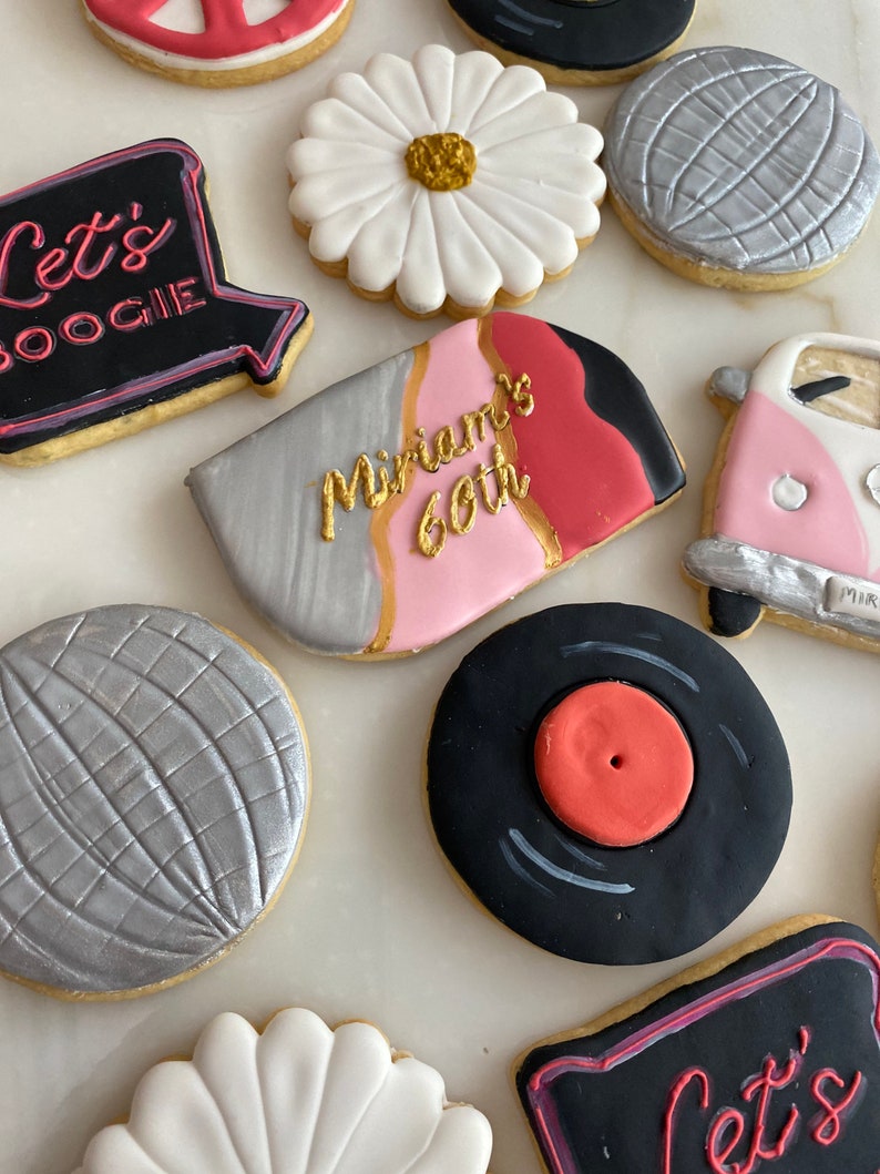 Groovy Disco Sugar Cookies 1 Dozen birthday Party Hippie - Etsy