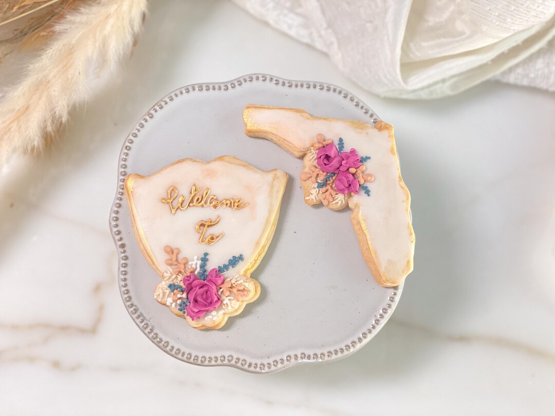 Welcome to Florida Floral Cookies set of 2 or 10 welcome Gift, Wedding ...