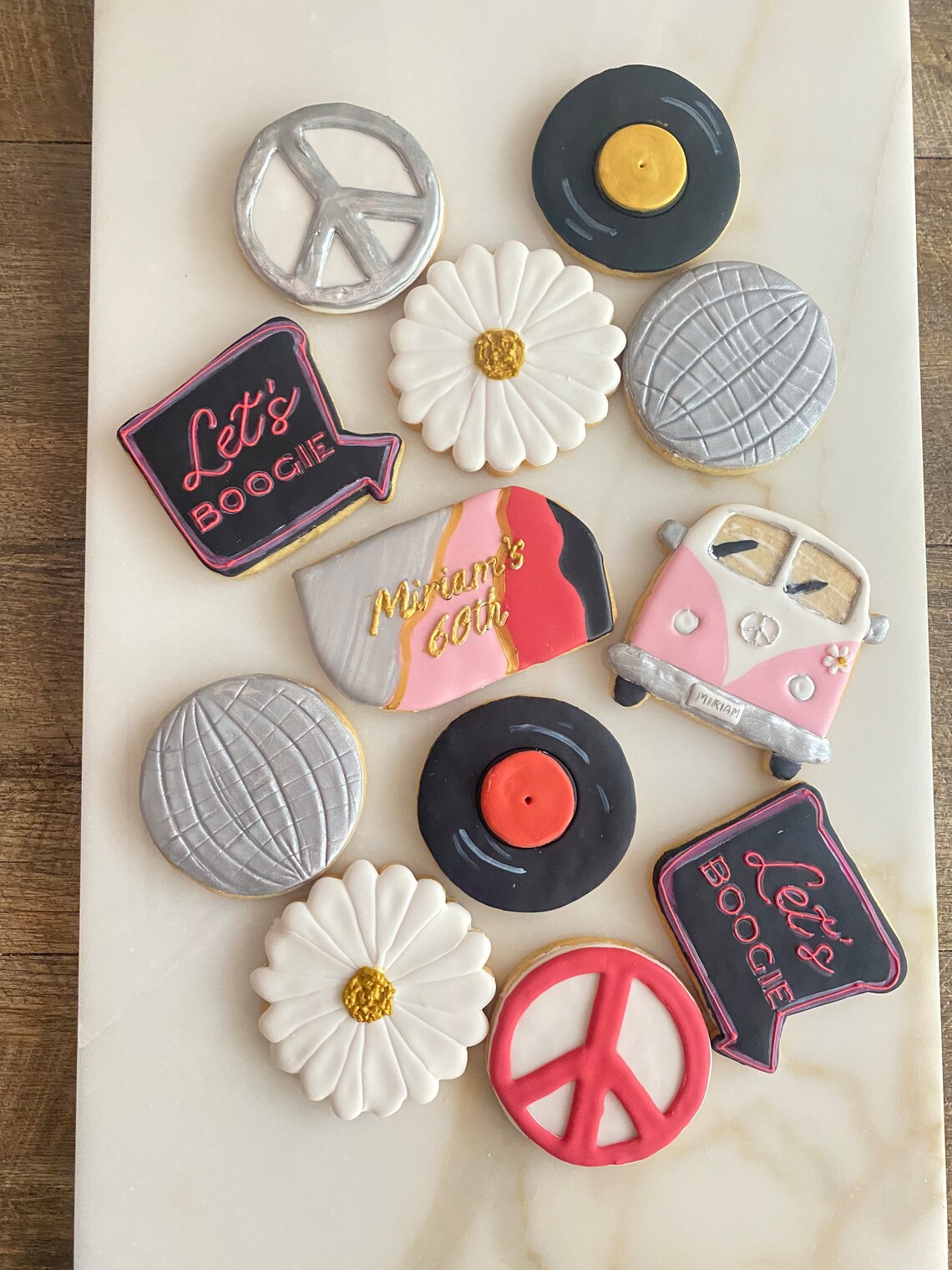 Groovy Disco Sugar Cookies 1 Dozen birthday Party Hippie - Etsy