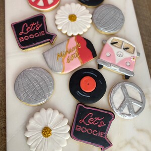 Groovy Disco Sugar Cookies 1 Dozen birthday Party, Hippie Theme Party ...