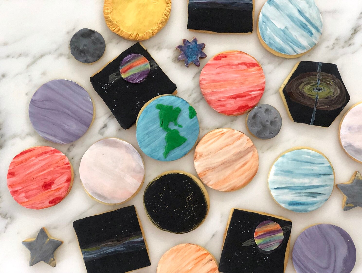 Outer Space Cookies 1 Dozen out of Space Party Planets - Etsy
