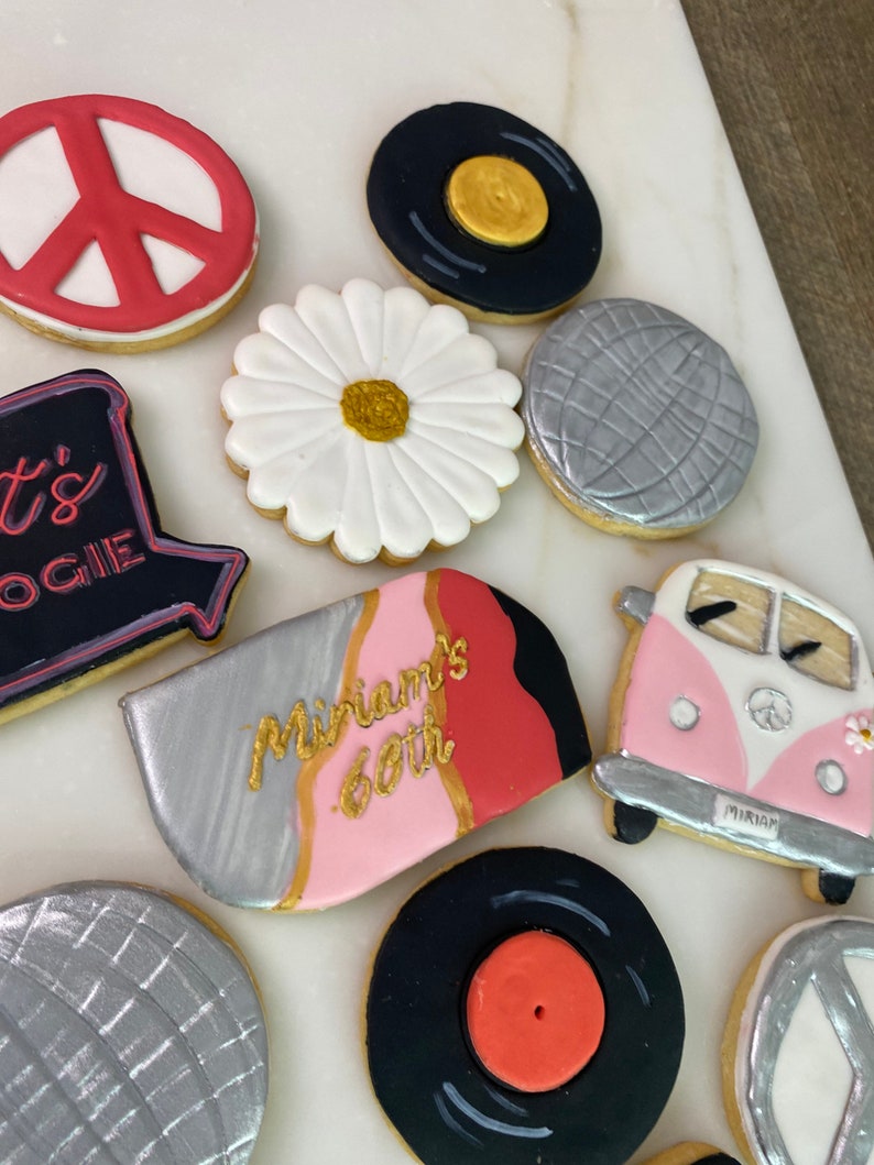 Groovy Disco Sugar Cookies 1 Dozen birthday Party Hippie - Etsy