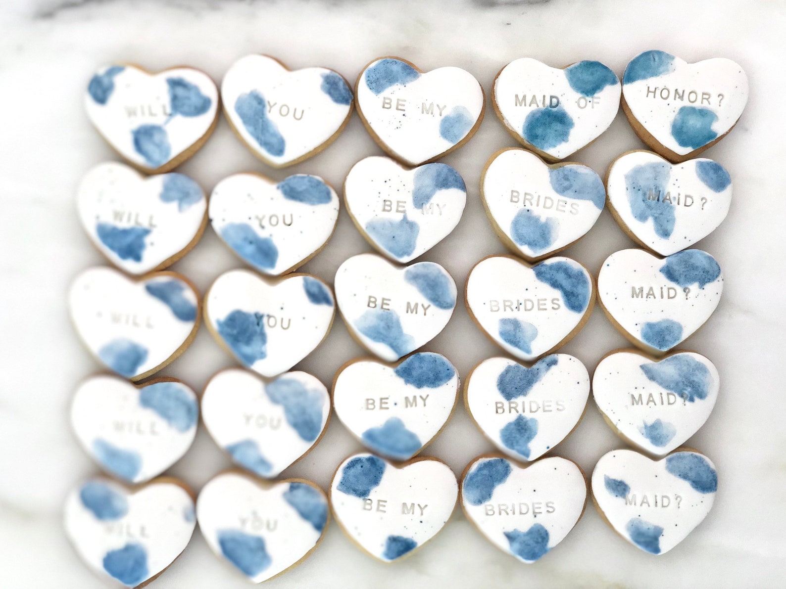 Bridesmaid Proposal Mini Heart Cookies Set of 5 Cookies With - Etsy