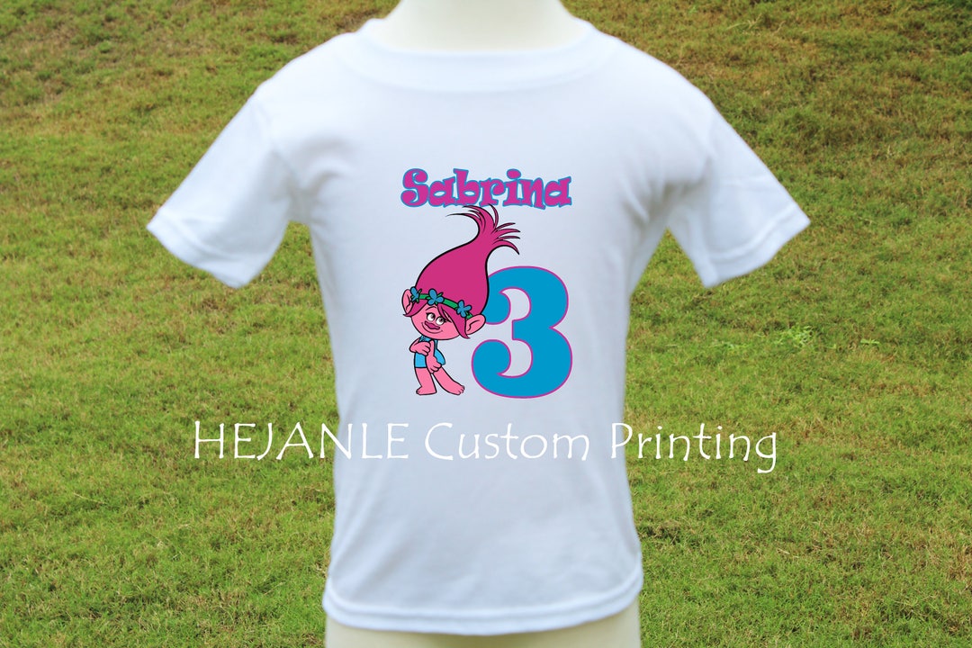 Poppy With Big Number Birthday Personalized Printed Tshirt / Onesie ...