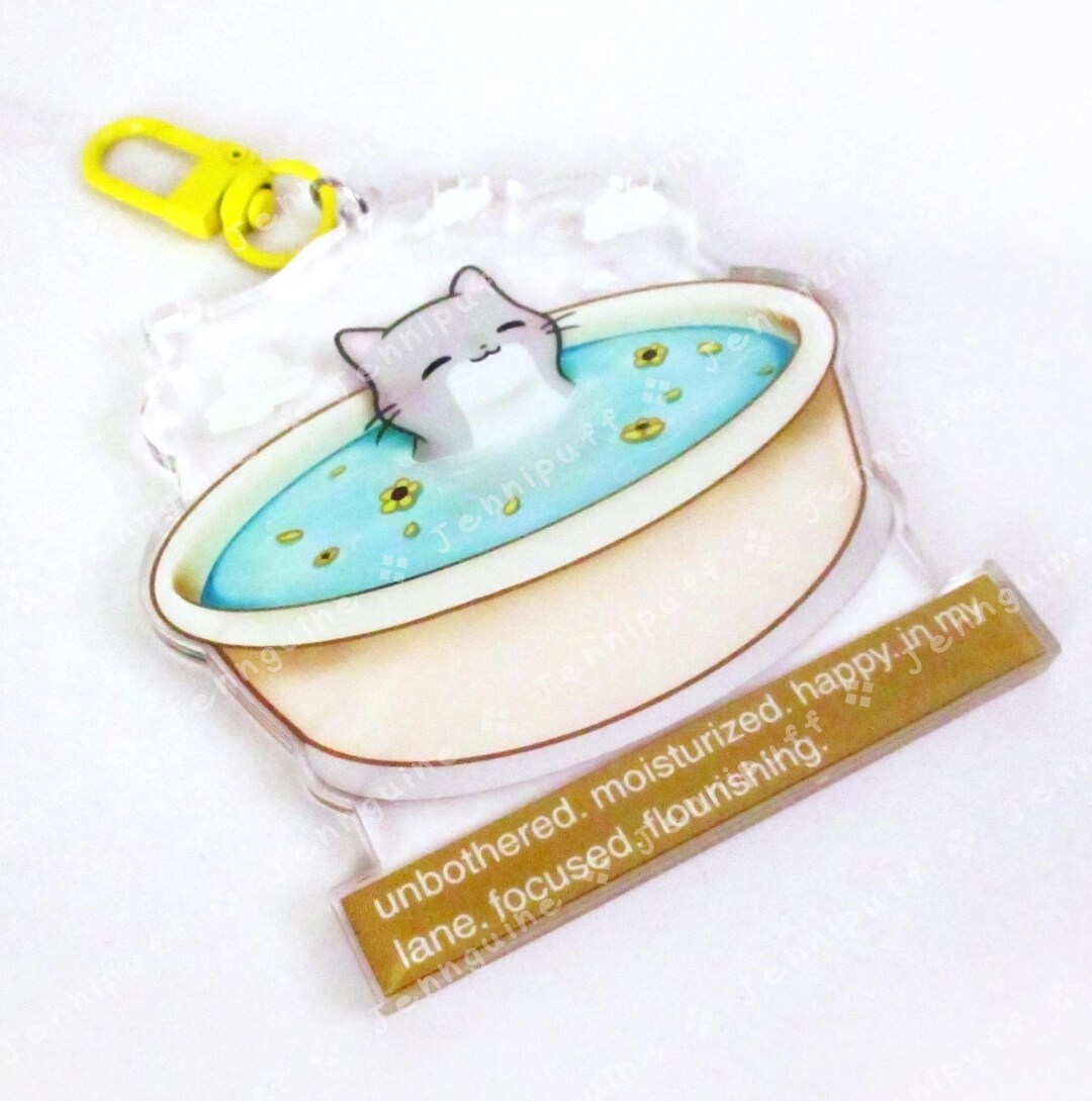 Unbothered Moisturized Happy Cat Meme | Oversize Double Sided 3in ...