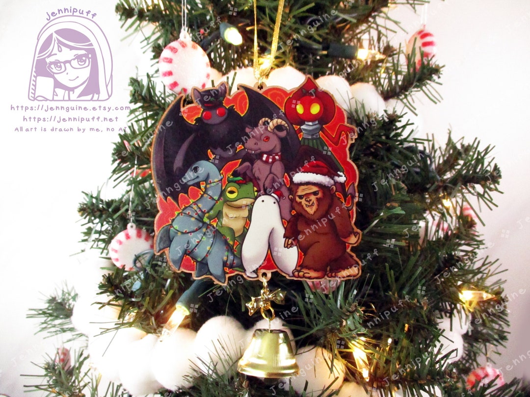 Cryptids Wooden Christmas Ornament | Includes 4x6in Print | Mothman ...