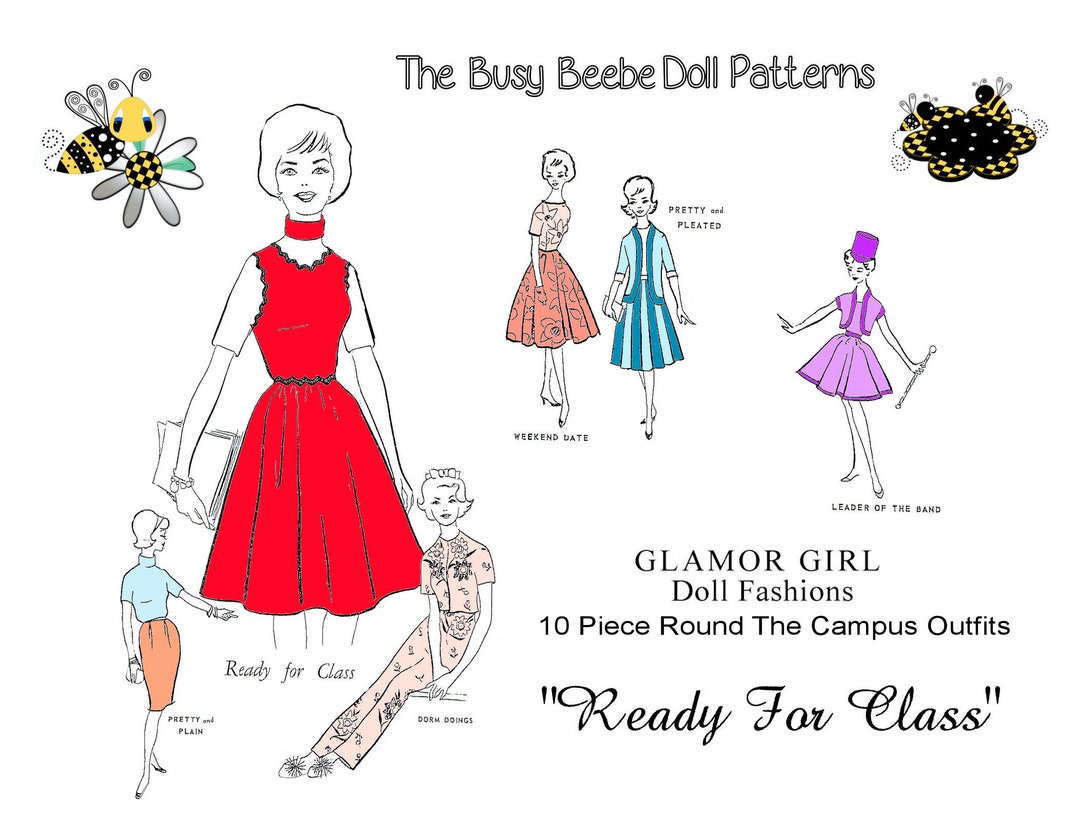 Glamour Girl "ready for Class" Pattern Made for Vintage B and 11.5 ...