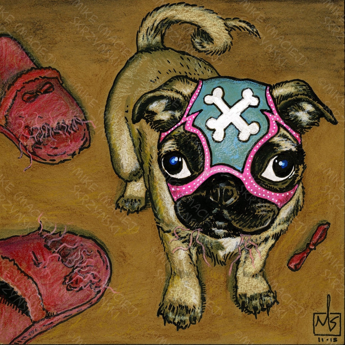 Luchador Pug - Etsy