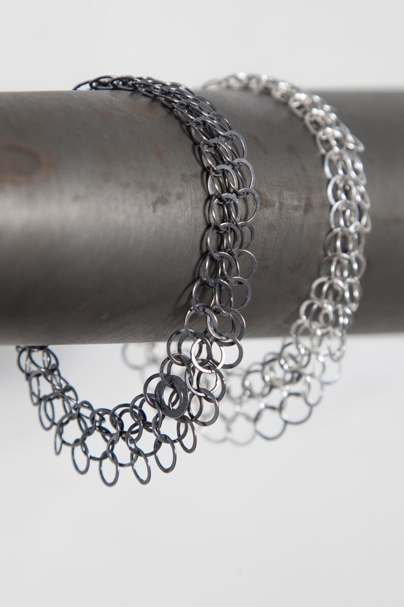 Black Chain Bracelet Handmade Chain Bracelet Chain Maille - Etsy