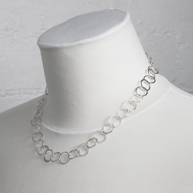 Silver Chain Necklace. Simple Silver Chain. Silver Loop Necklace ...