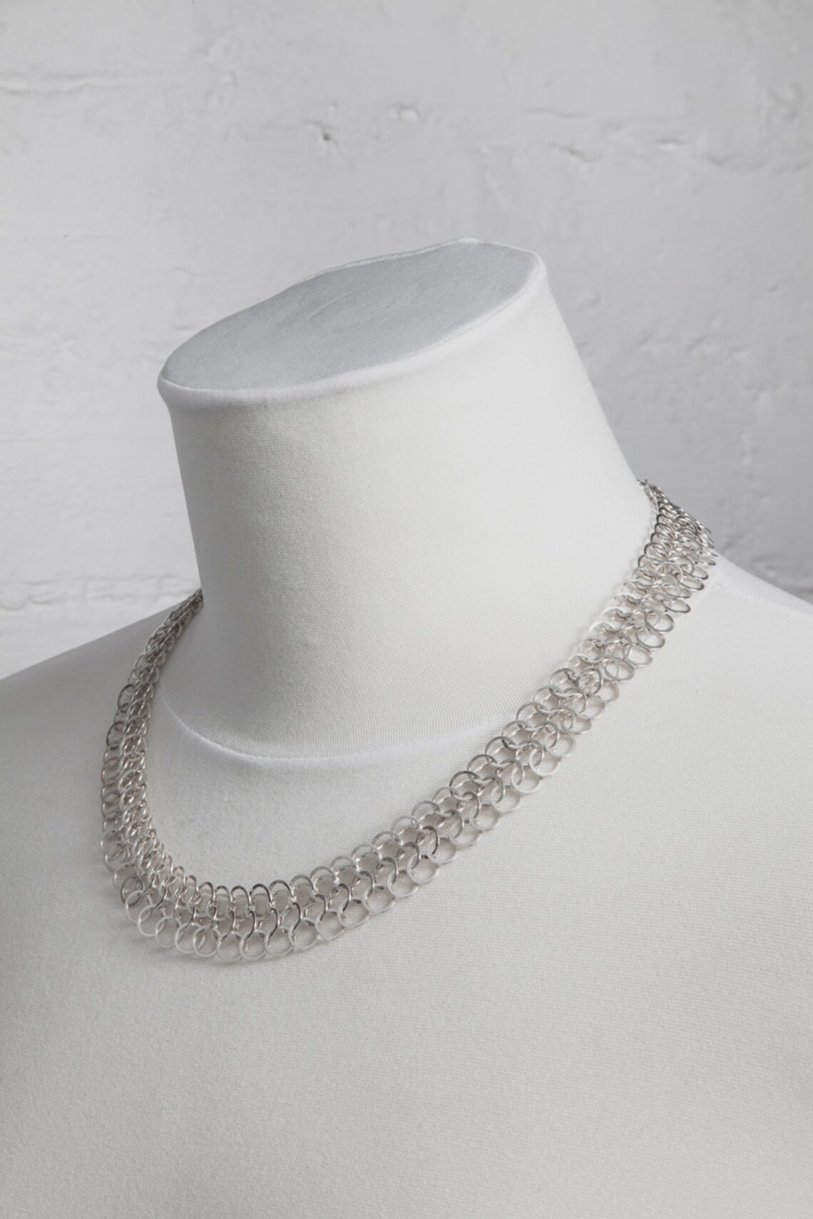 Silver Chainmaille Necklace, Simple Silver Chain, Silver Chain Mail ...