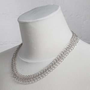 Silver Chainmaille Necklace, Simple Silver Chain, Silver Chain Mail ...