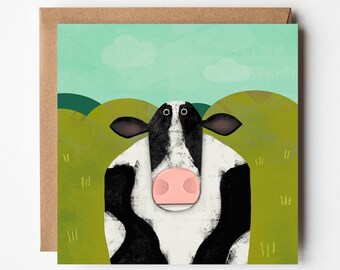 Cow Greeting Card | Etsy