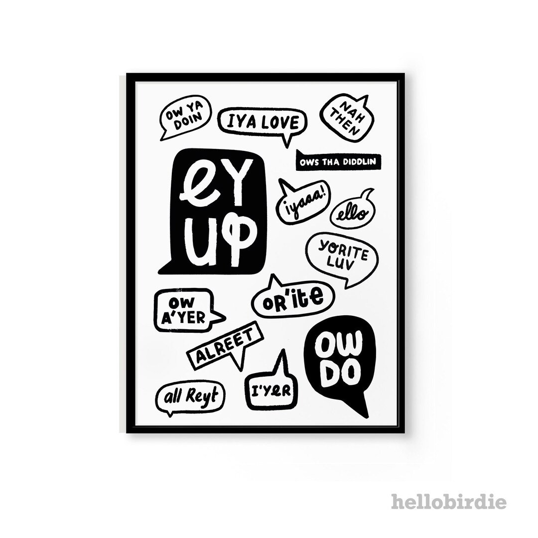 Yorkshire Slang Hello Print A4, Yorkshire Dialect, Northern - Etsy UK