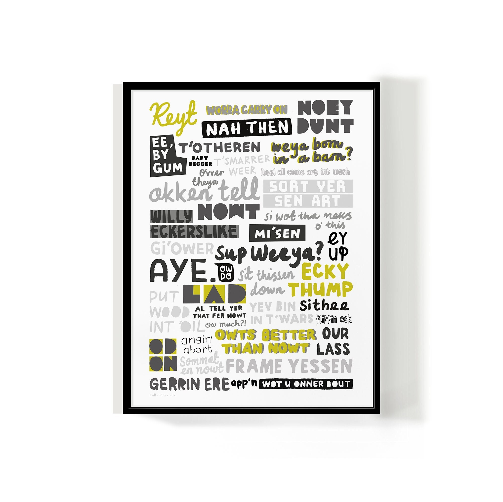 Yorkshire Phrases Dialect Art Print A4, Funny Yorkshire Sayings ...