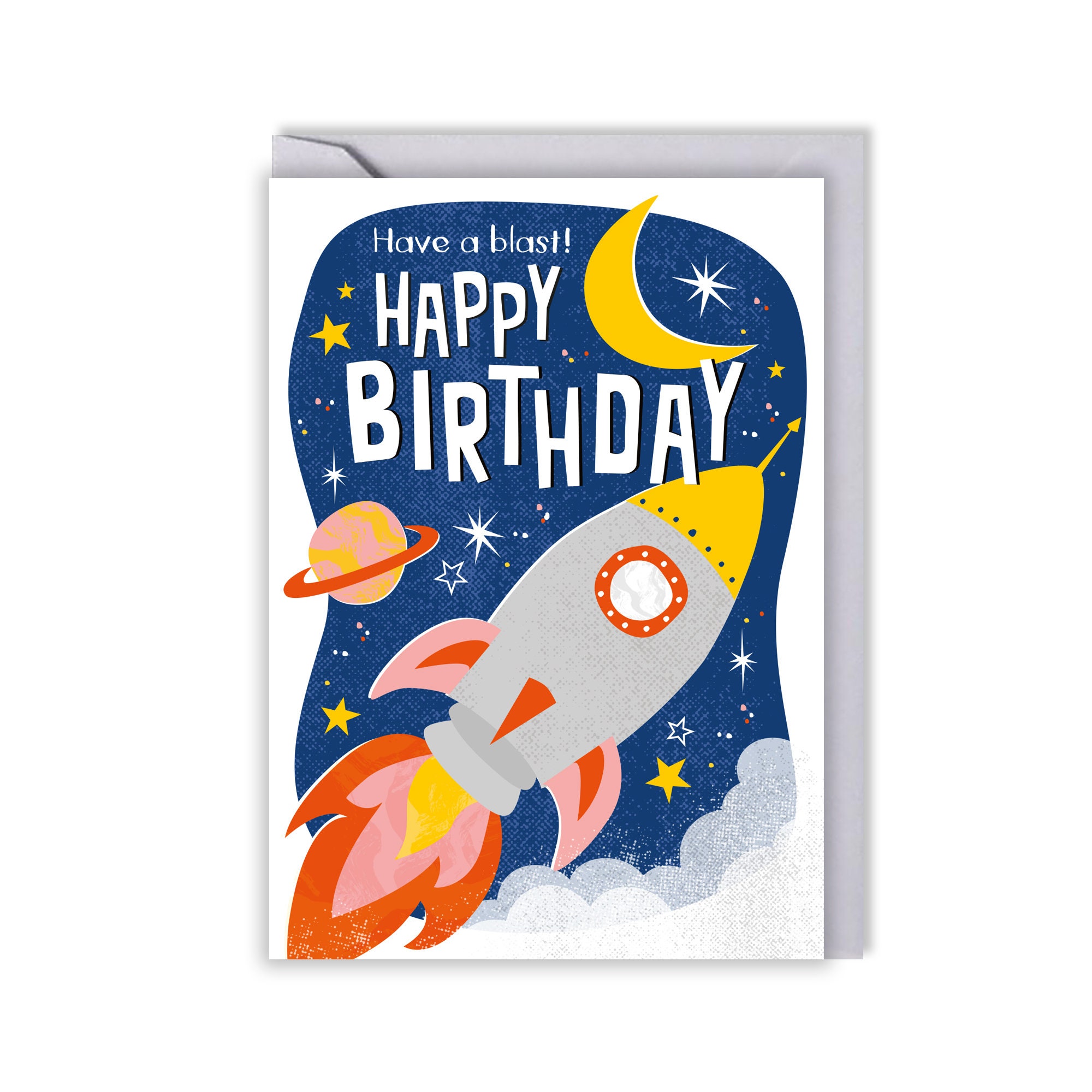 Space Birthday Card / Kids Birthday Card / Have a Blast / Rocket ...