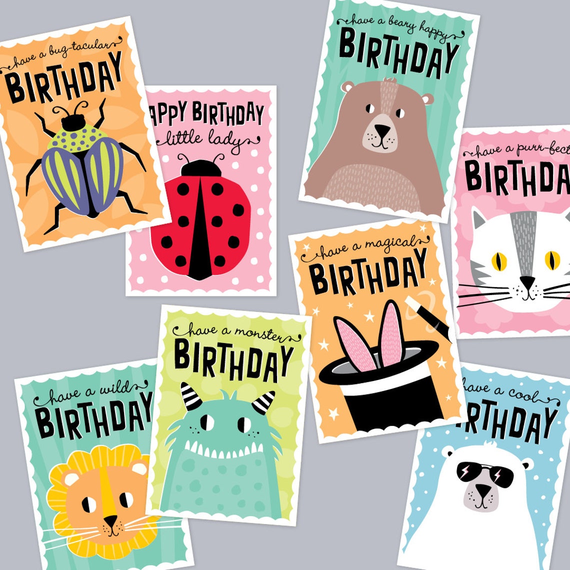 Bug Birthday Card / Kids Birthday Card / Bug Card / Insect Card / for ...