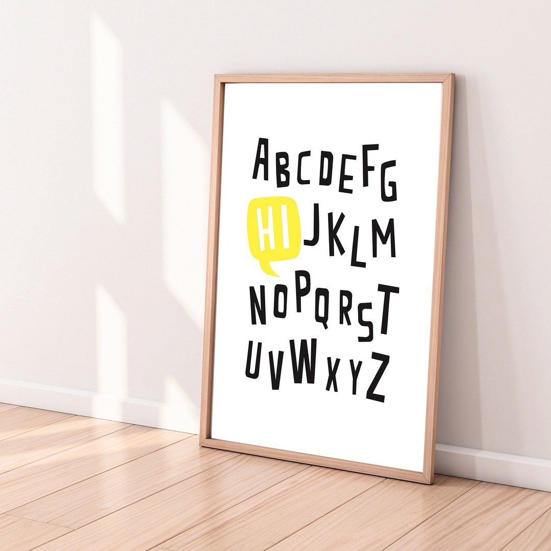 ABC Two Colour A3 Screen Print Nursery Print Scandinavian - Etsy
