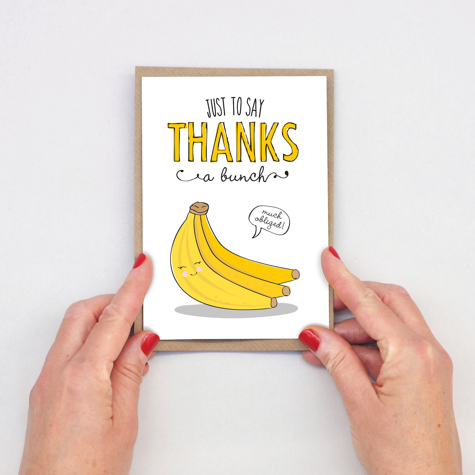 Thank You Card / Thanks a Bunch / Funny Thank You Card / Pun Card / for ...